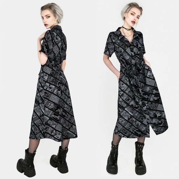 Disturbia | Dresses | Disturbia Cartomancy Midi Shirt Dress Plus Sz 6 ...